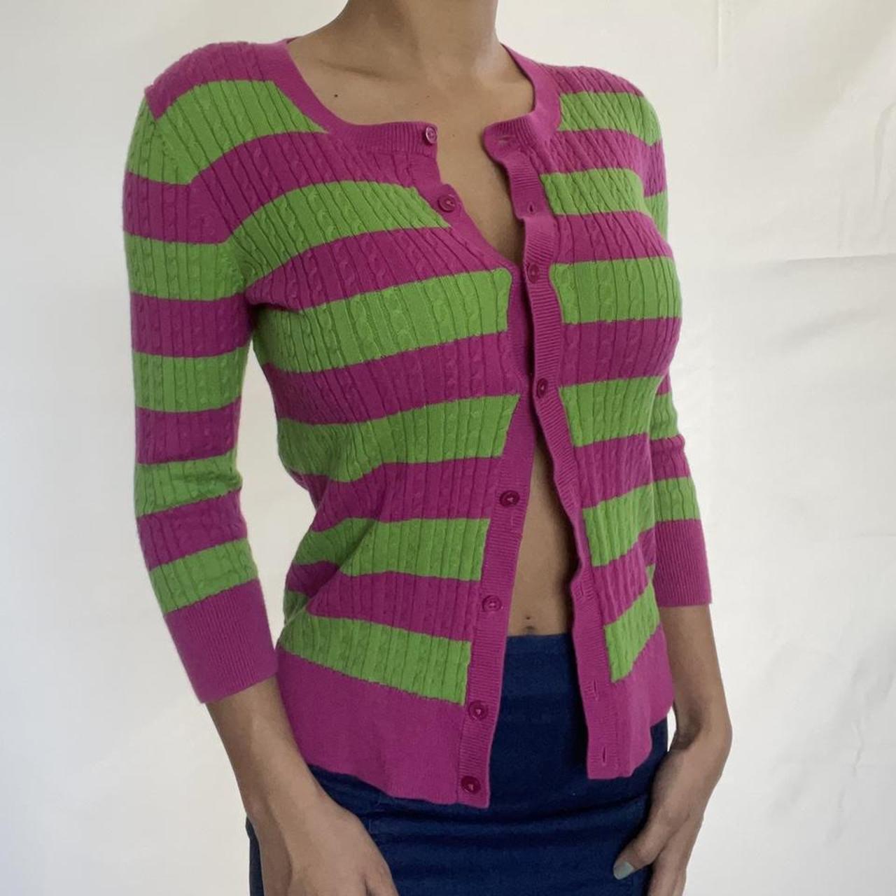 Y2K Preppy Cardigan 💗💚 Giving early 2000s meets... - Depop