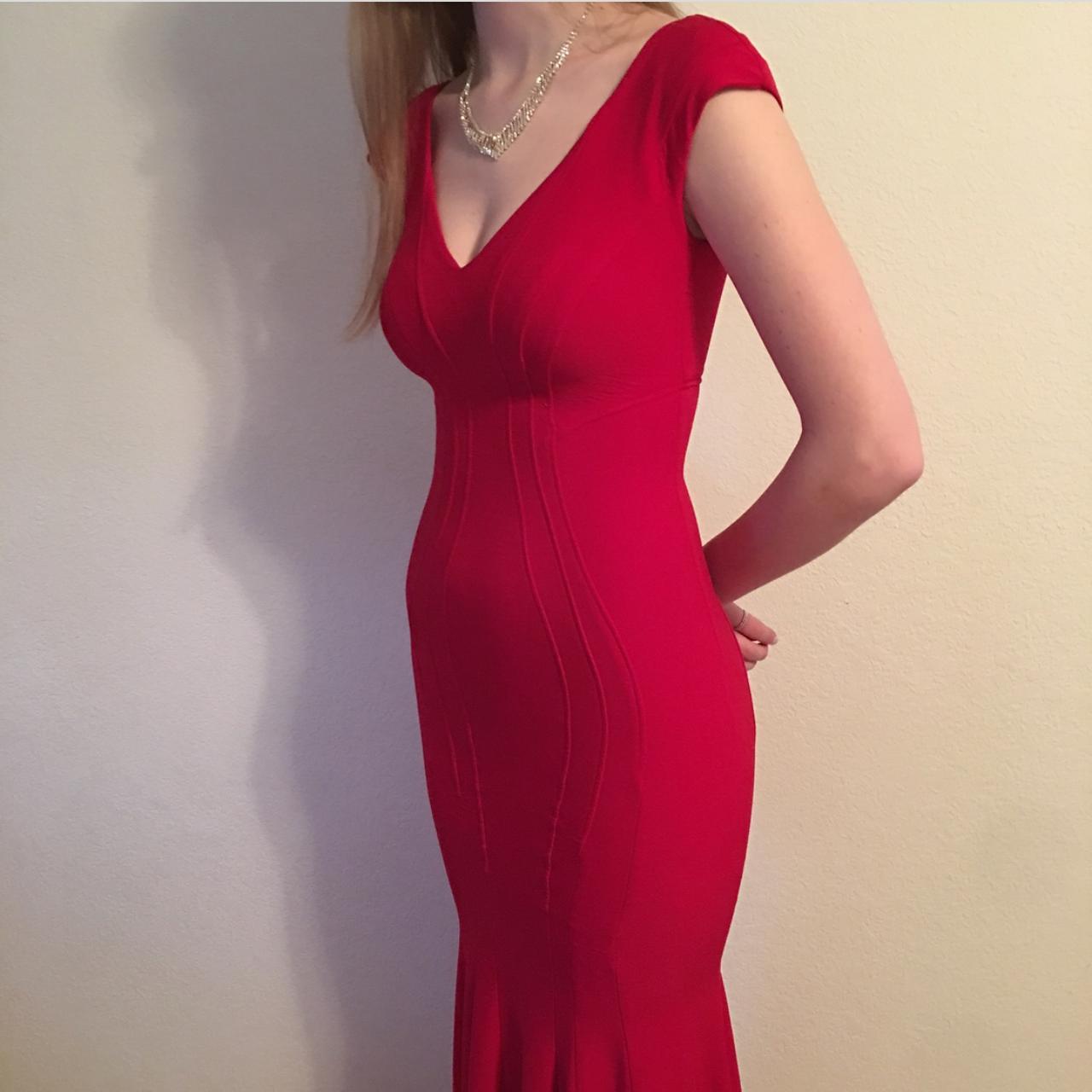 ONLY WORN ONCE beautiful red prom dress, size 2 but... - Depop