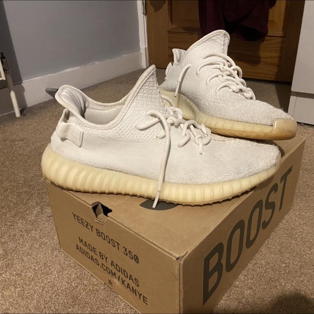 Yeezy 350 V2 cream/triple white. Condition 8/10.... - Depop