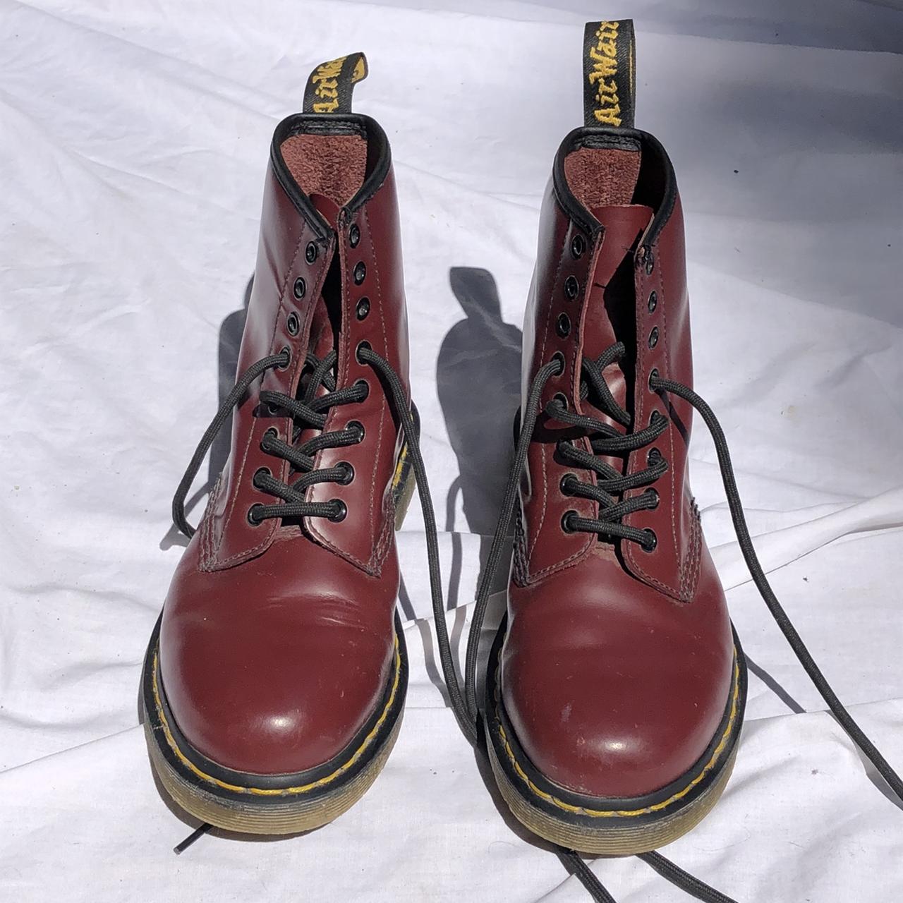 Doc Martens 1460 Cherry Red Boot UK6 condition... - Depop