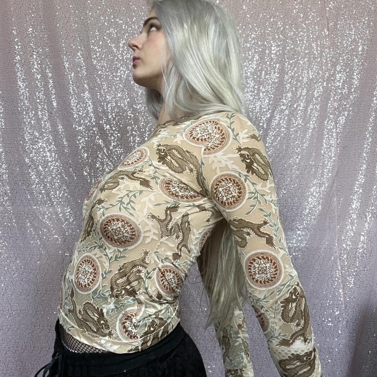 VINTAGE 1990’s MESH DRAGON TOP super cute Tag was... - Depop