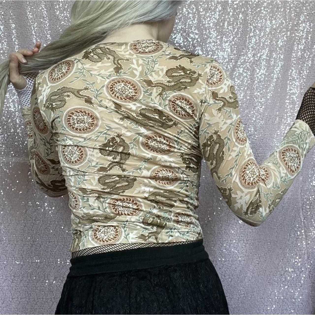 VINTAGE 1990’s MESH DRAGON TOP super cute Tag was... - Depop