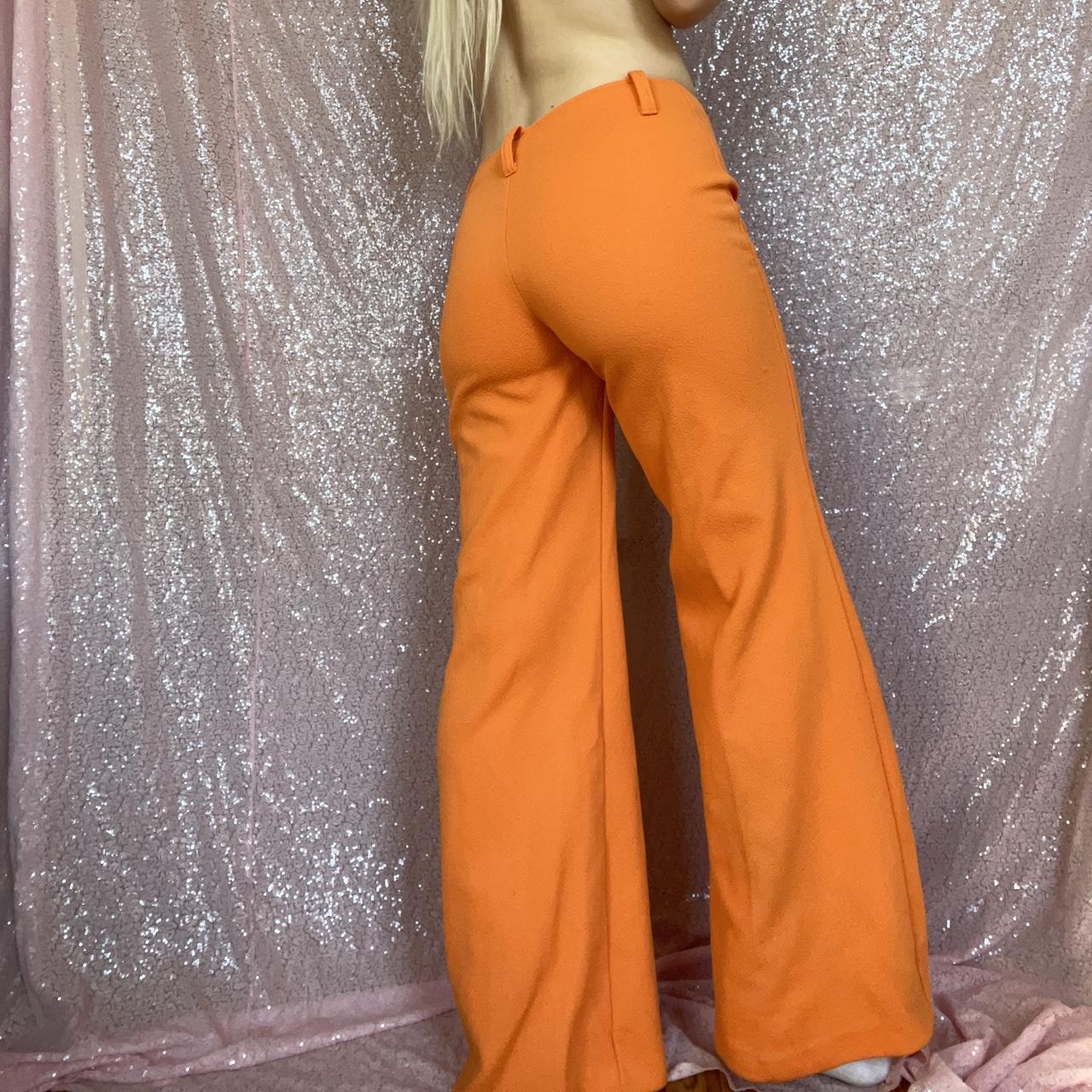 VINTAGE 70’s ORANGE BELL BOTTOM FLARES high waisted... - Depop