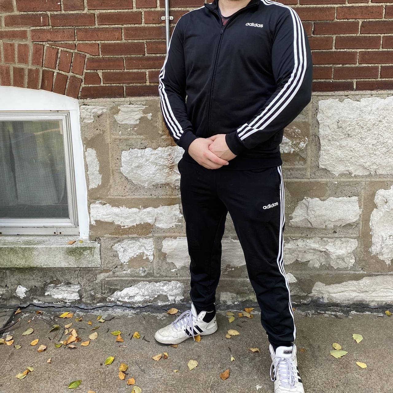 Black Adidas tracksuit includes both jacket and... - Depop