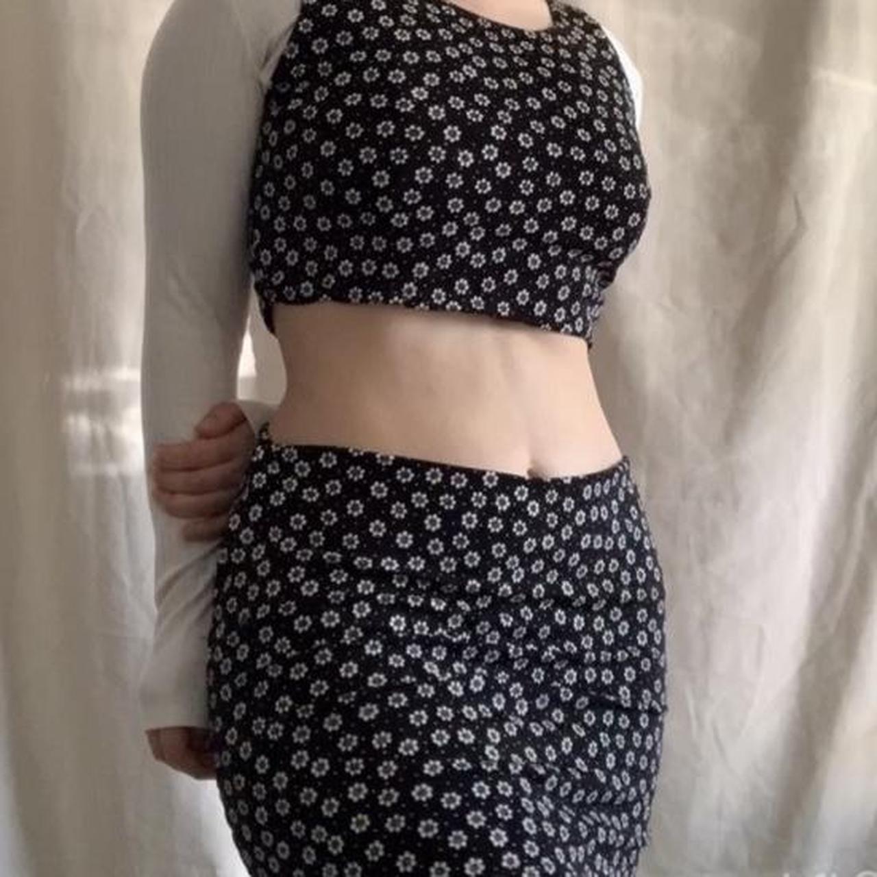 Daisy set Custom made daisy print mini skirt and... | Depop