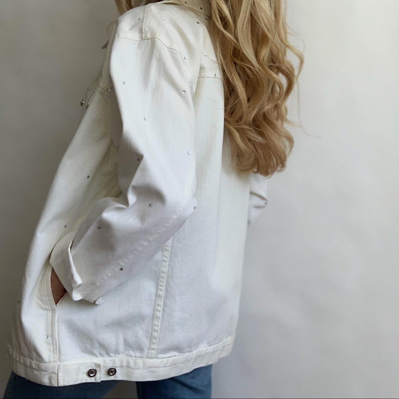 White Bedazzled Vintage Denim Jacket Here’s your... - Depop