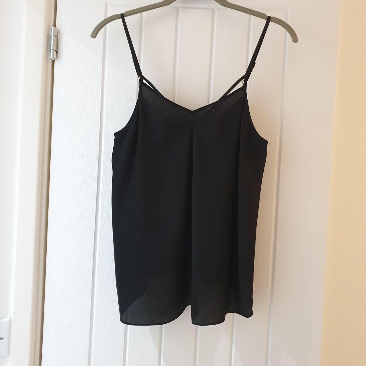 Basic black cami top from River Island. Hardly worn,... - Depop