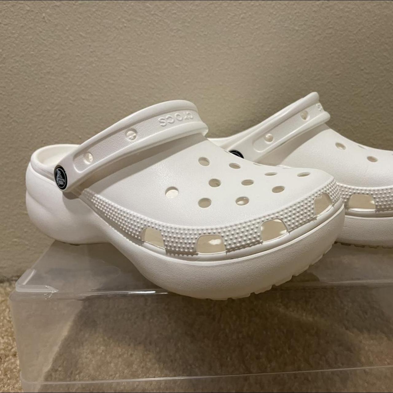 Crocs Women's White Clogs | Depop