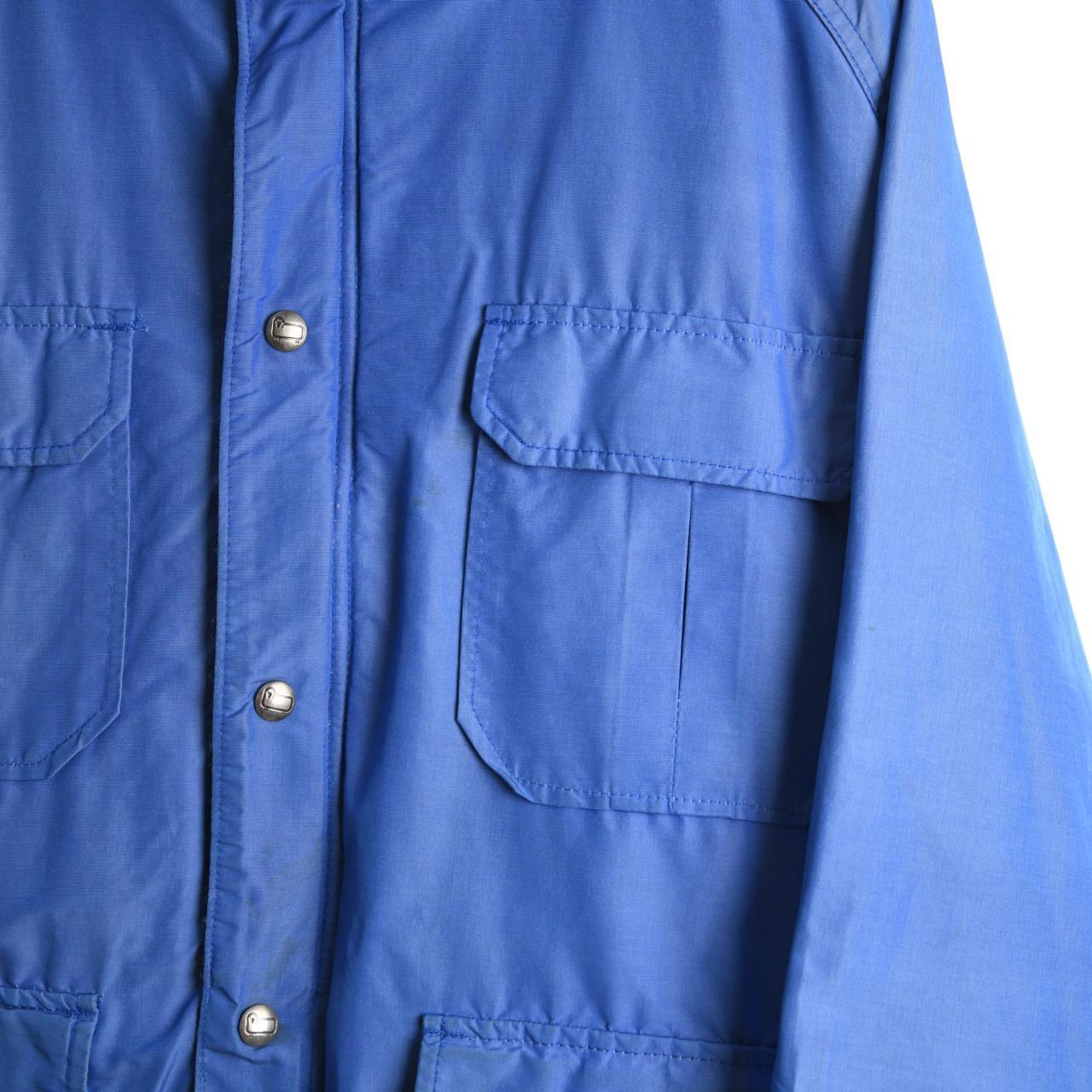 80s blue Woolrich hooded utility jacket large... - Depop