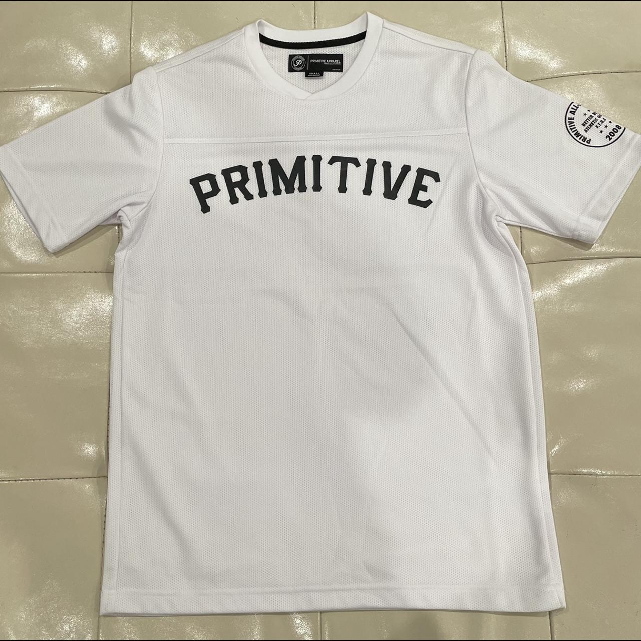 Primitive Men's White and Black T-shirt | Depop