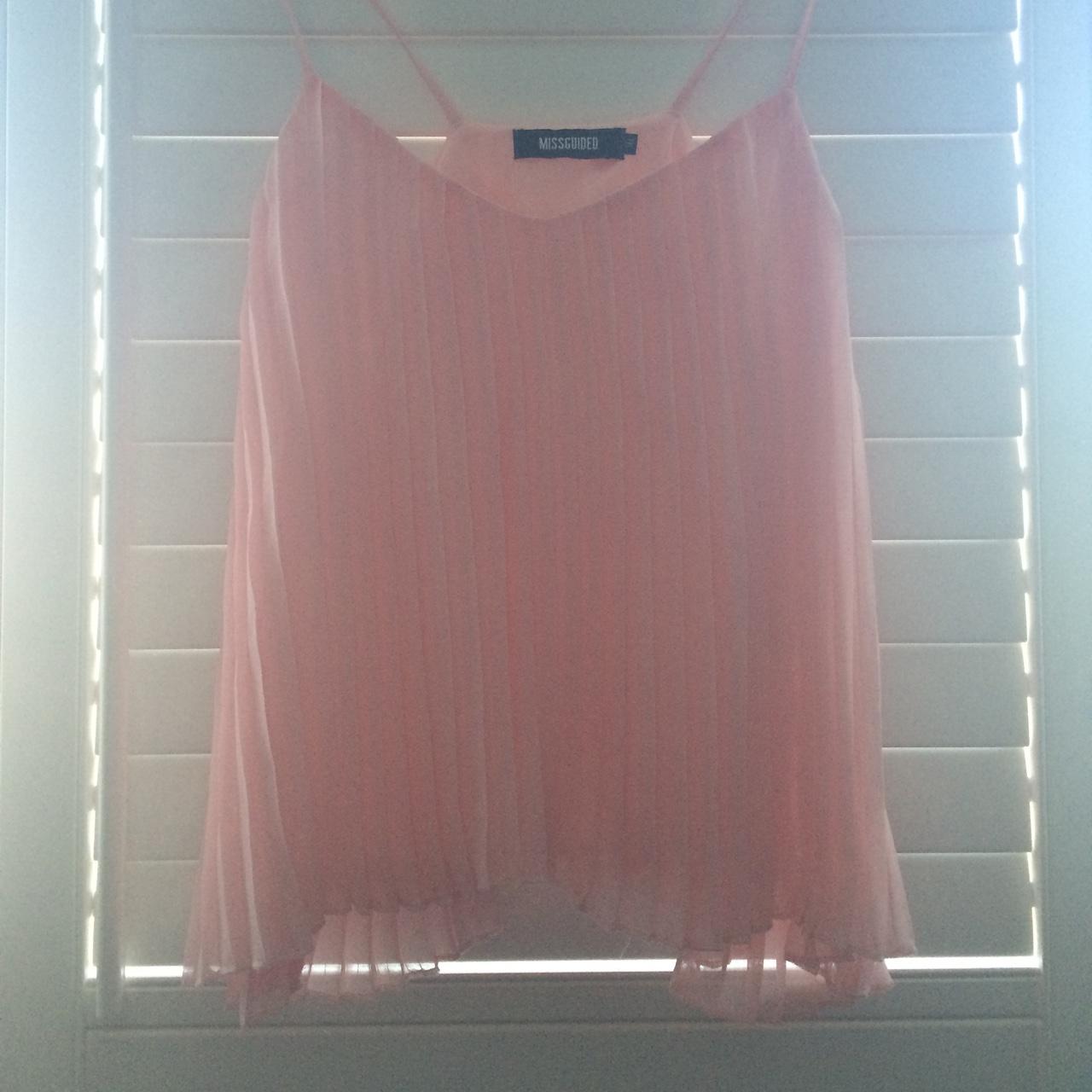 Shoestring crimped, light pink Cami, never worn,... - Depop