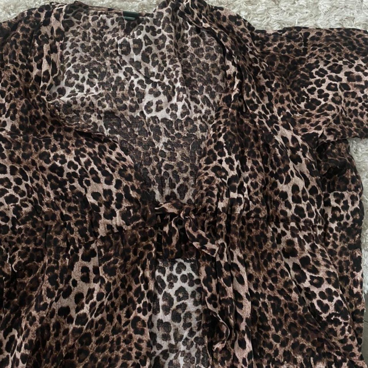 cheetah swim cover up - Depop
