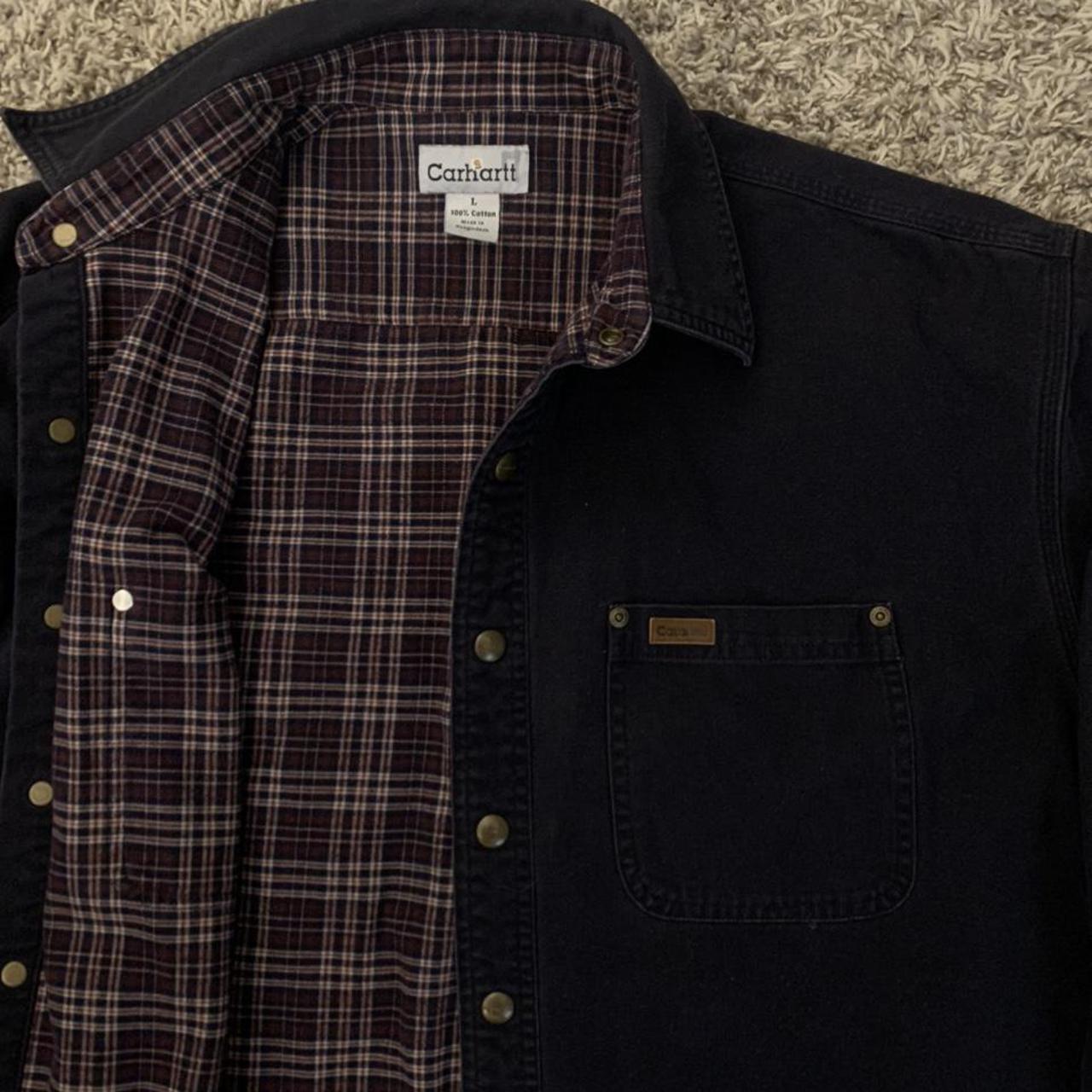 Carharrt fleece lined button up jacket Comes w/ a... - Depop