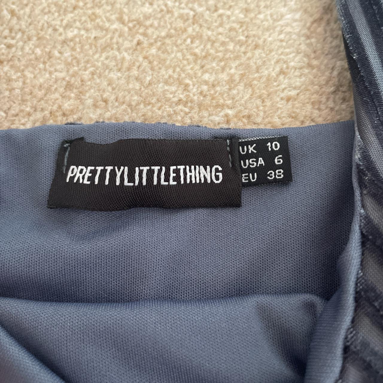 Pretty little thing Blue Ribbed bodysuit size 10... - Depop
