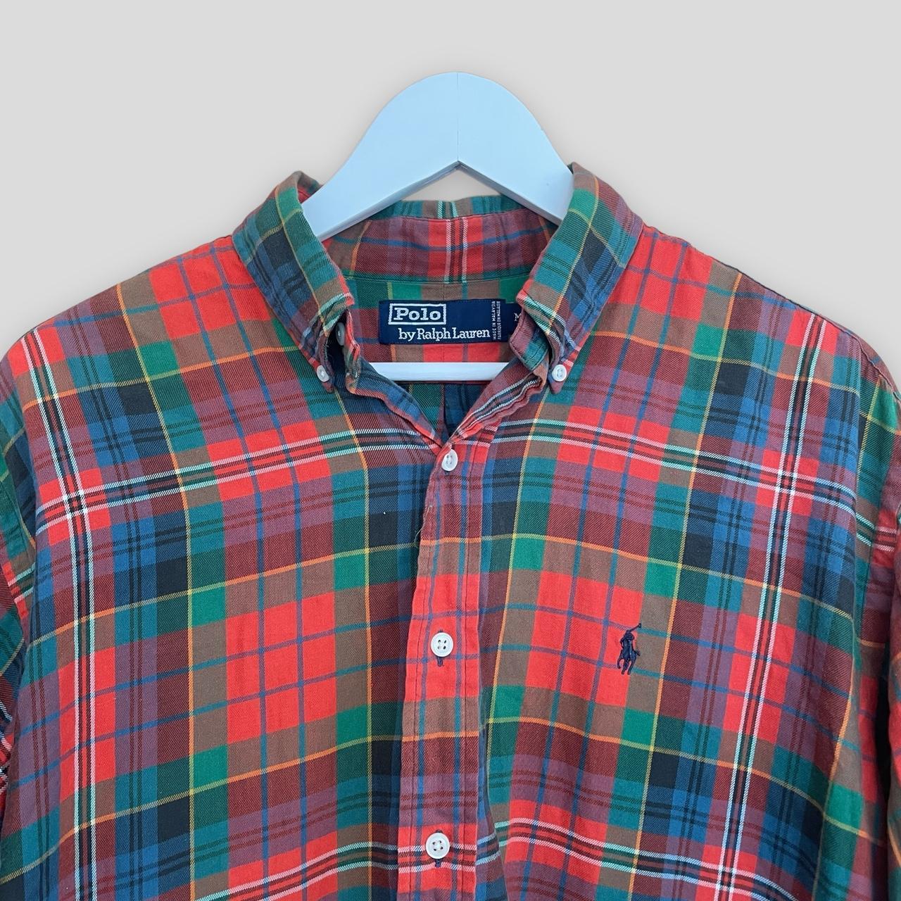 Vintage red/blue and green checkered Ralph Lauren... - Depop