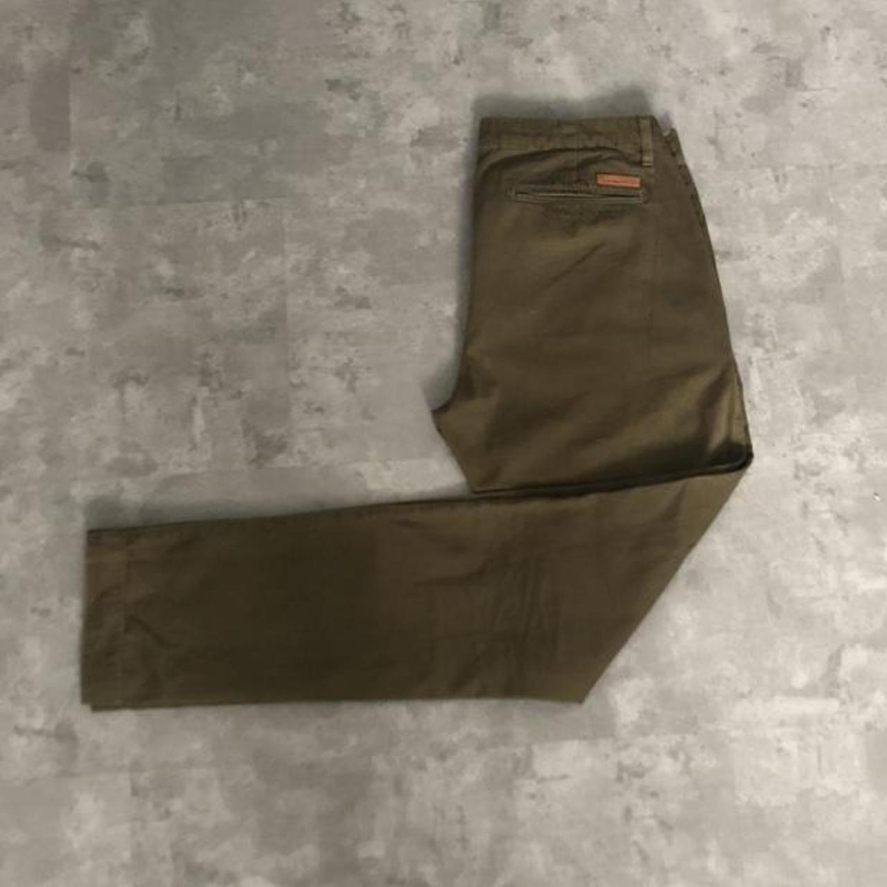 olive green chinos olive / khaki chinos with two... - Depop
