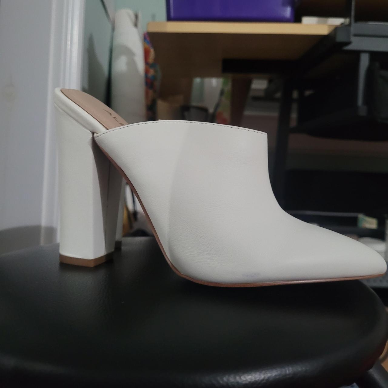 Brand new ALDO white pointed toe mules! I bought... - Depop