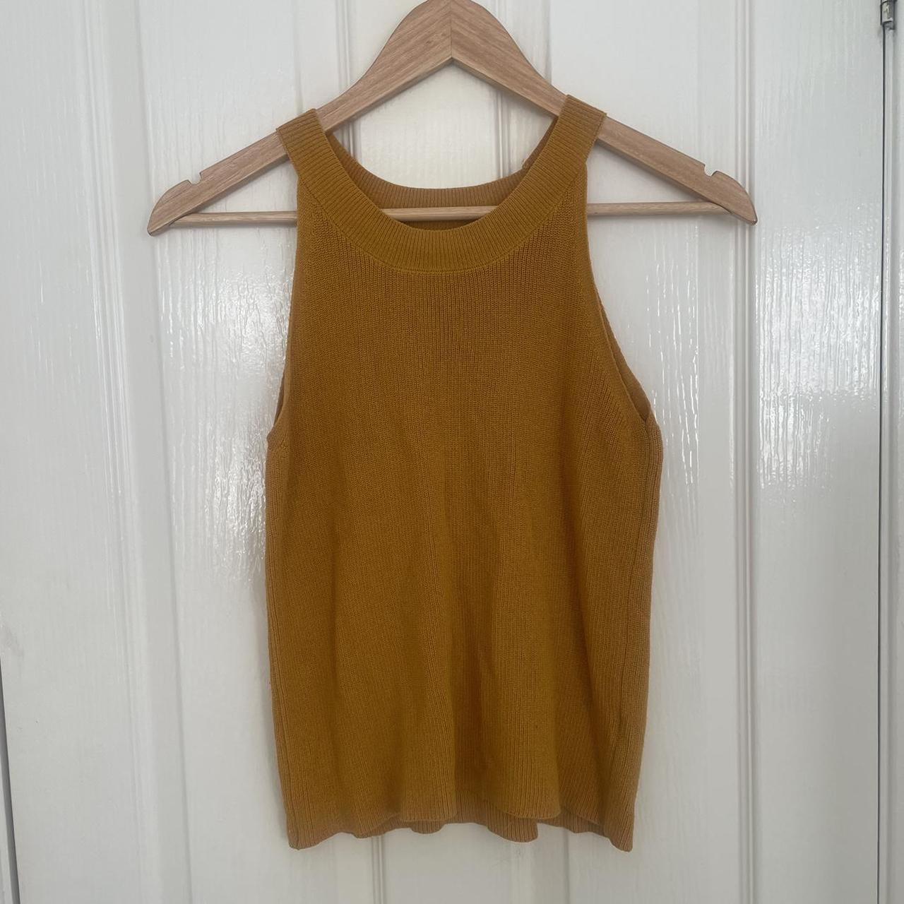 Mustard yellow sleeveless top, can also be worn as... - Depop
