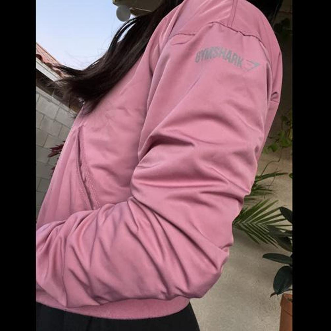 GYMSHARK bomber jacket Size: SMALL color: PINK... - Depop