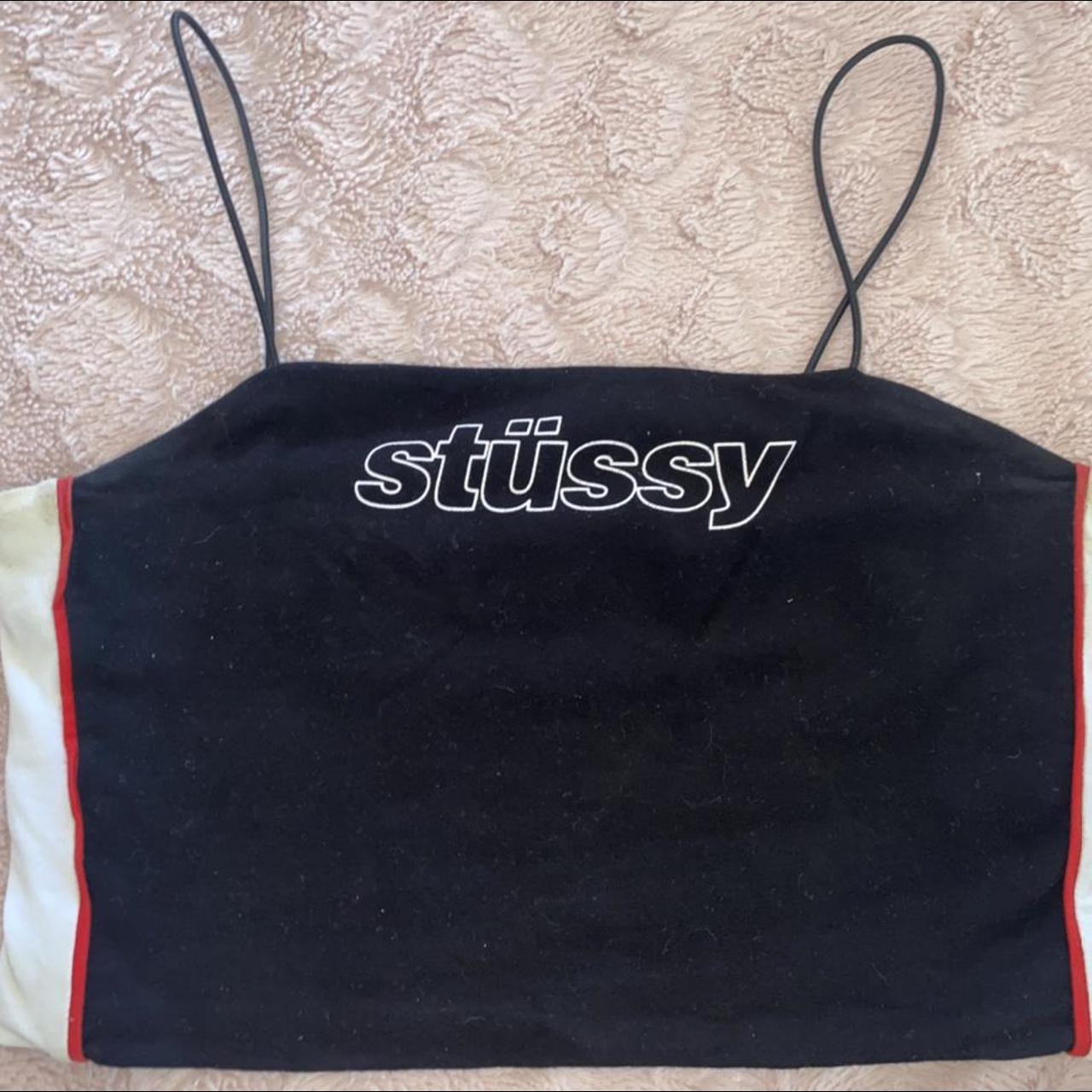 stussy crop top in perfect condition just dont wear... - Depop