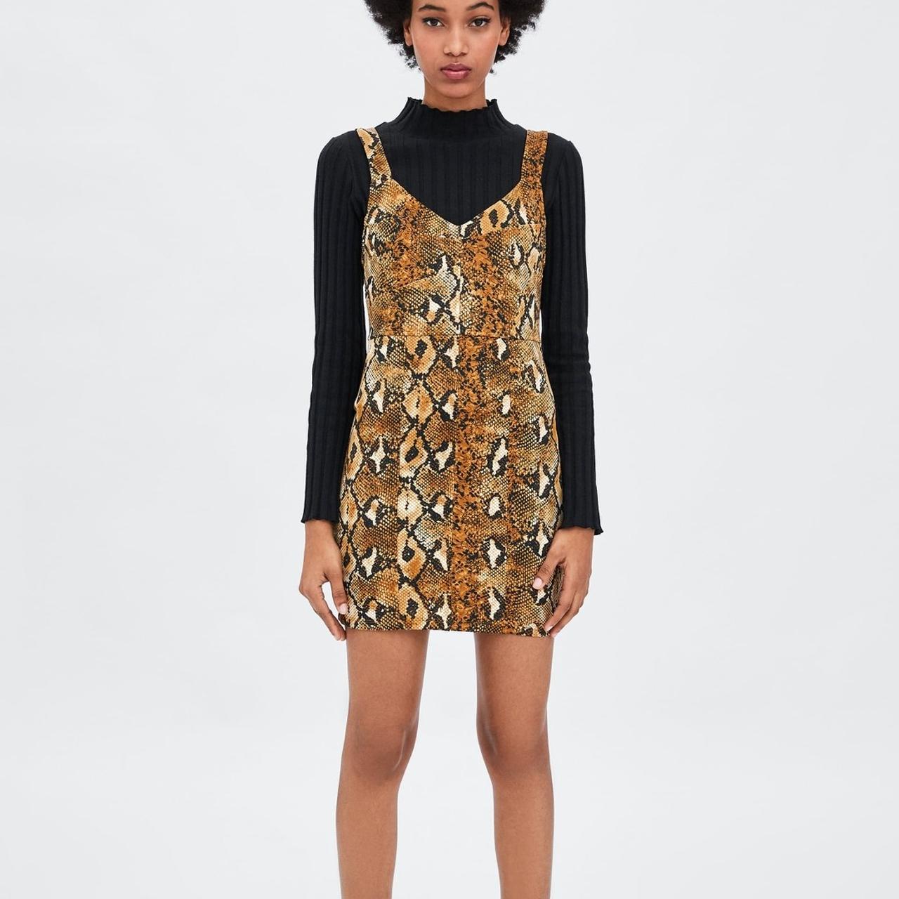 Zara snake print mini dress, new with tags still on.... - Depop