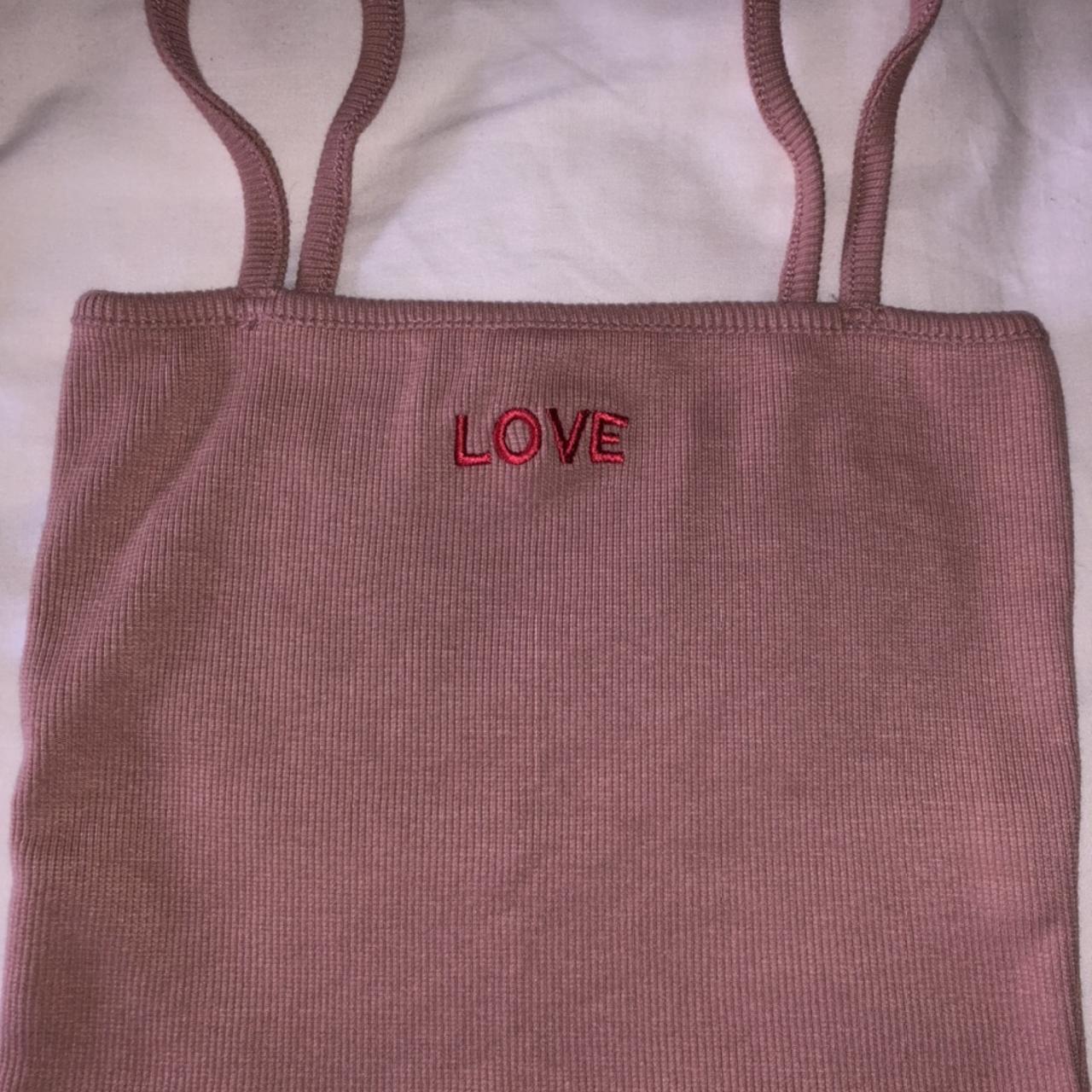 Misguided LOVE Ribbed Crop Top Square Neck Size... - Depop