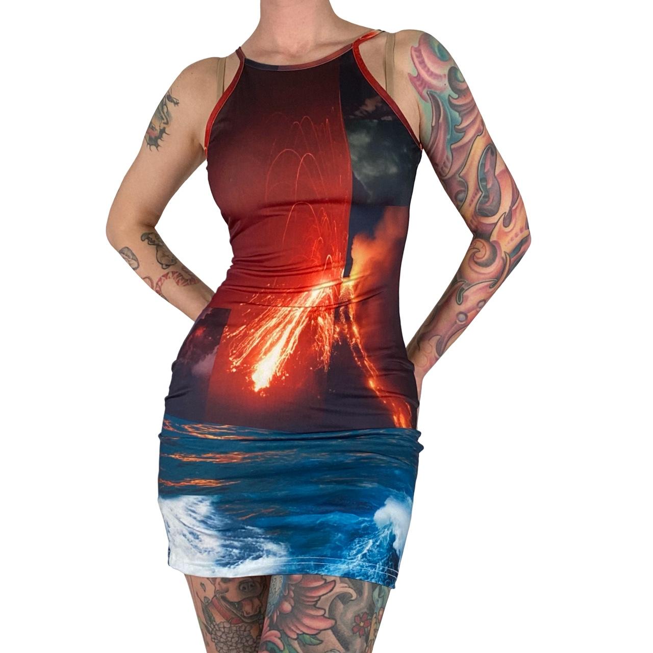 🔥 HOT LAVA Volcano collage dress 🔥 super lightweight... - Depop