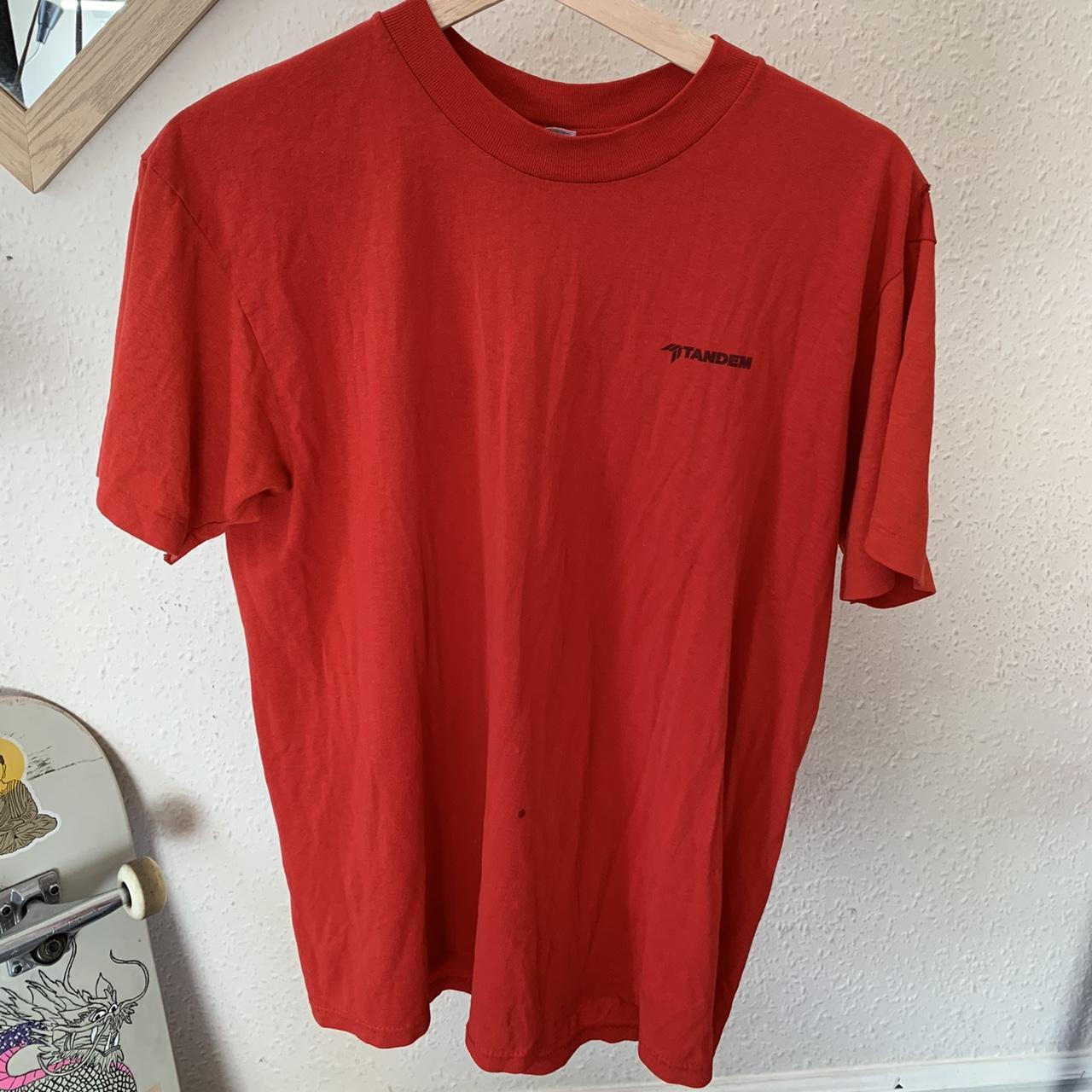 Red Tee Graphic On Back #red #skate #globe #tee - Depop