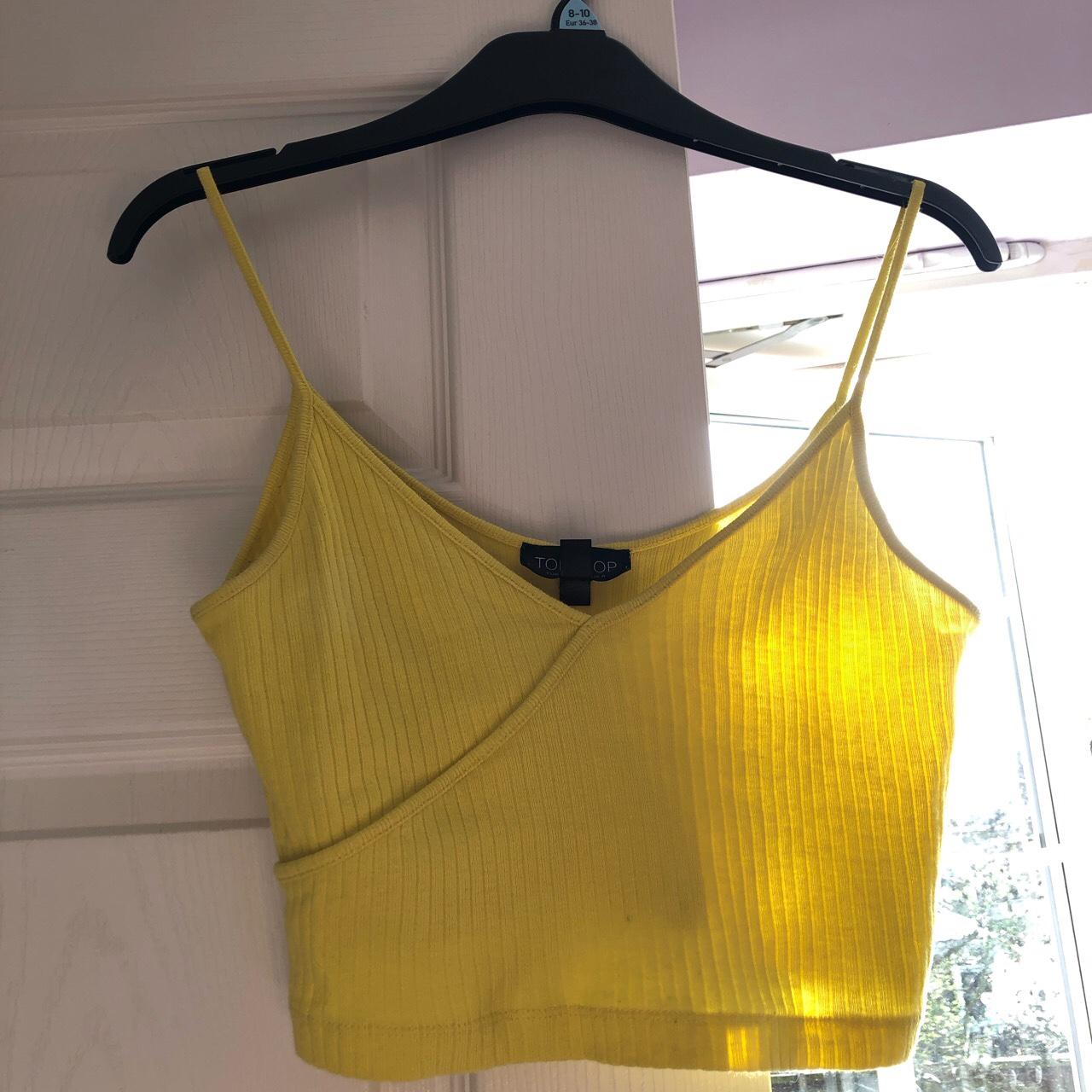 Topshop yellow cropped top SHIPPING INCLUDED Perfect... - Depop