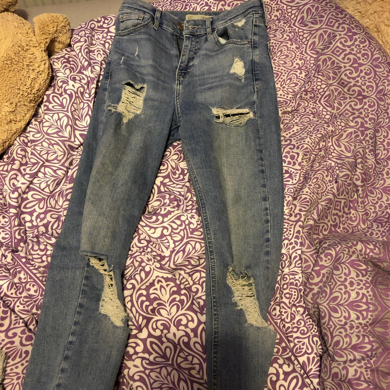Topshop ripped Jamie jeans Have worn but still on... - Depop