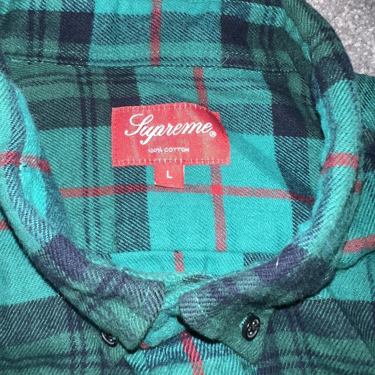 Supreme Men's Green and Red Shirt | Depop