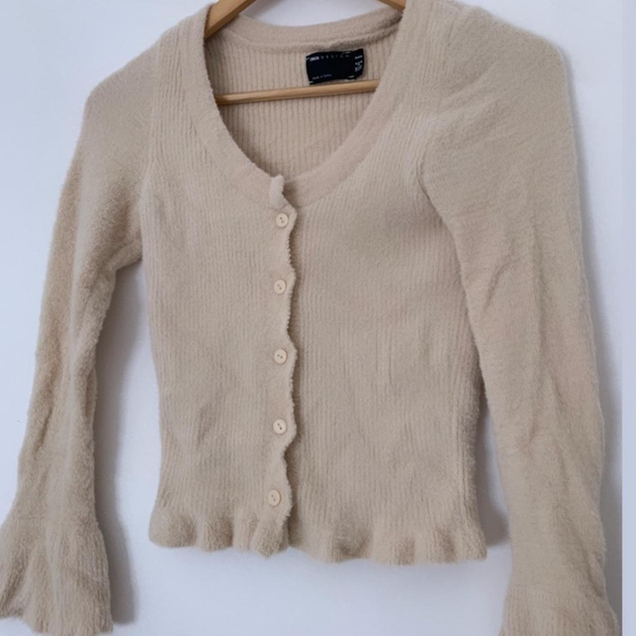 Very soft fluffy stone cardigan with buttons Flared... - Depop