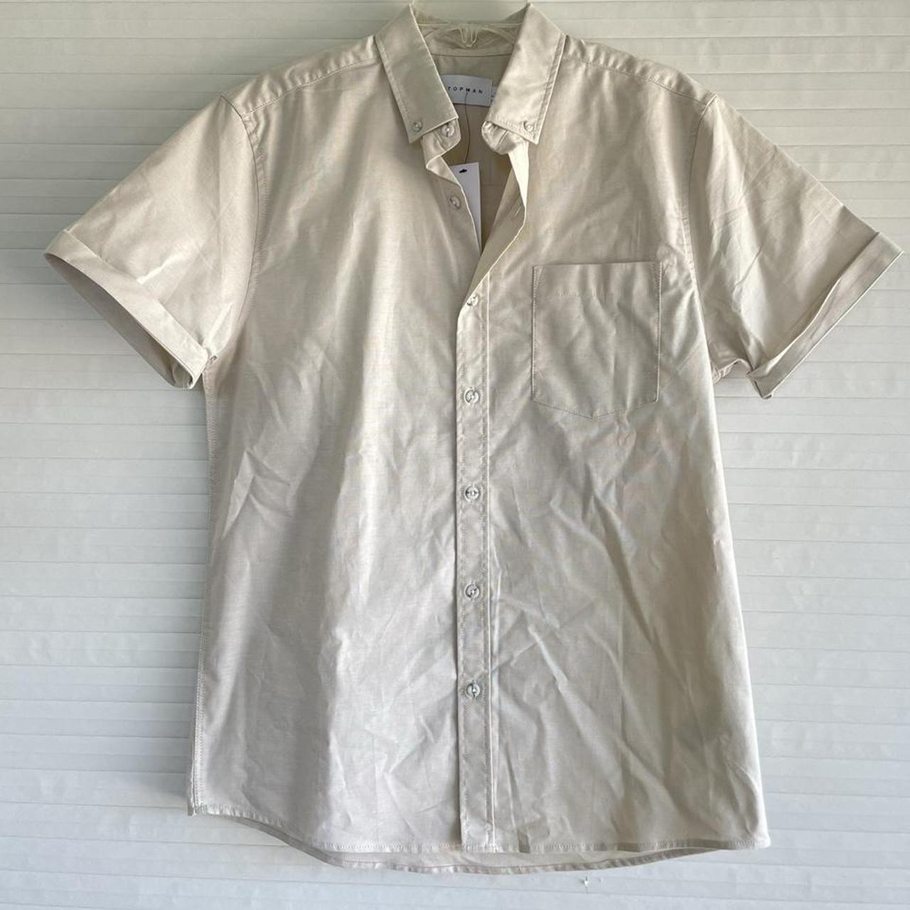 Topman Slate Colored Collared Shirt Brand new,... - Depop