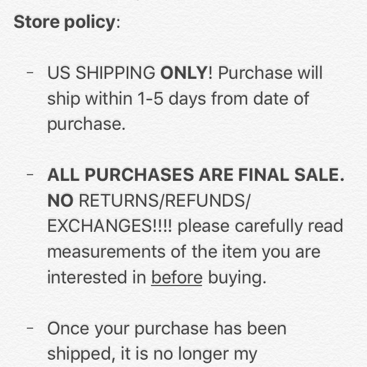 STORE POLICY!! please read prior to purchasing any... - Depop