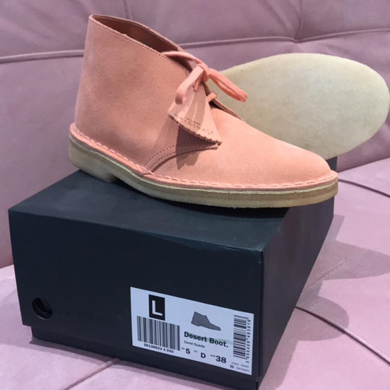 Clarks Women's Pink Boots | Depop