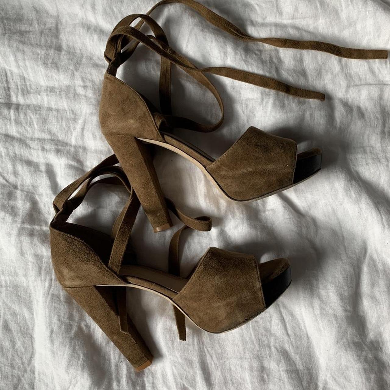 RAYE strappy suede platforms with block heel and... - Depop