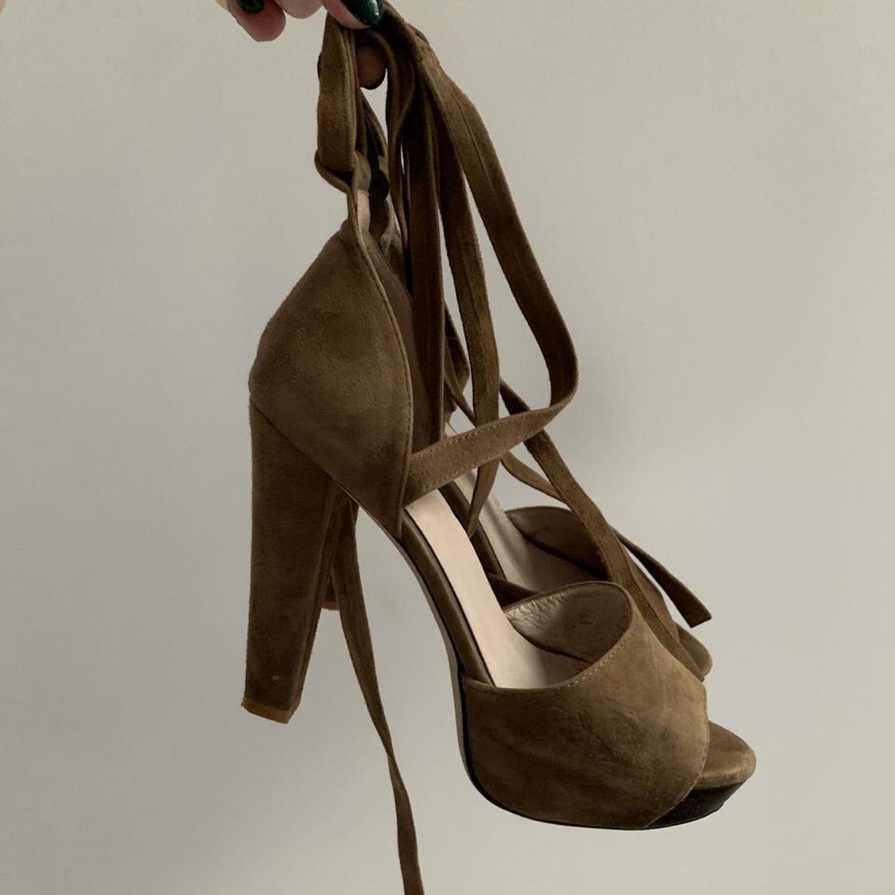 RAYE strappy suede platforms with block heel and... - Depop