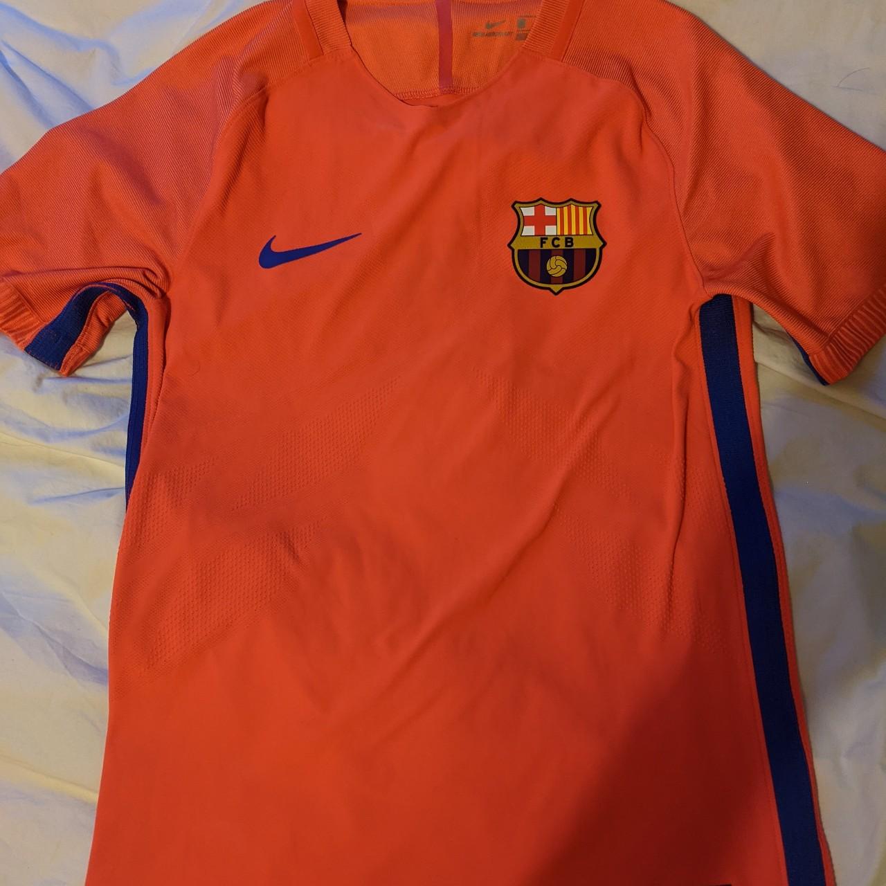 Men's Nike dri fit Barcelona orange football kit... - Depop