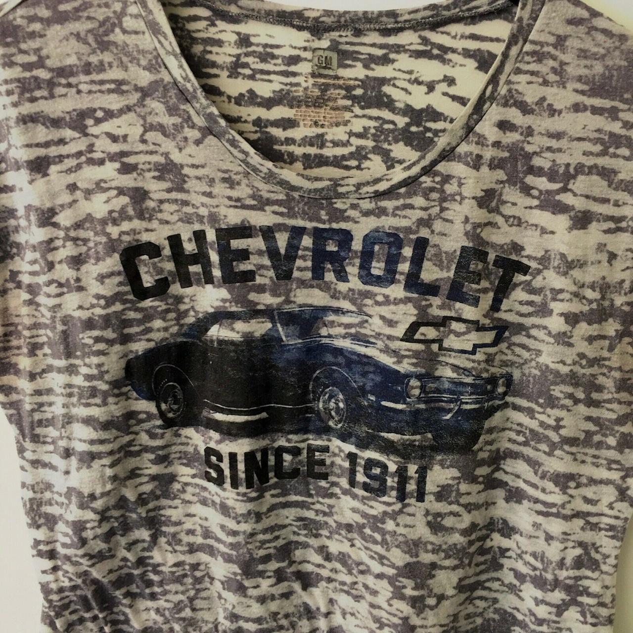 GM Chevrolet Burnout Graphic Tee Shirt Car Print... - Depop