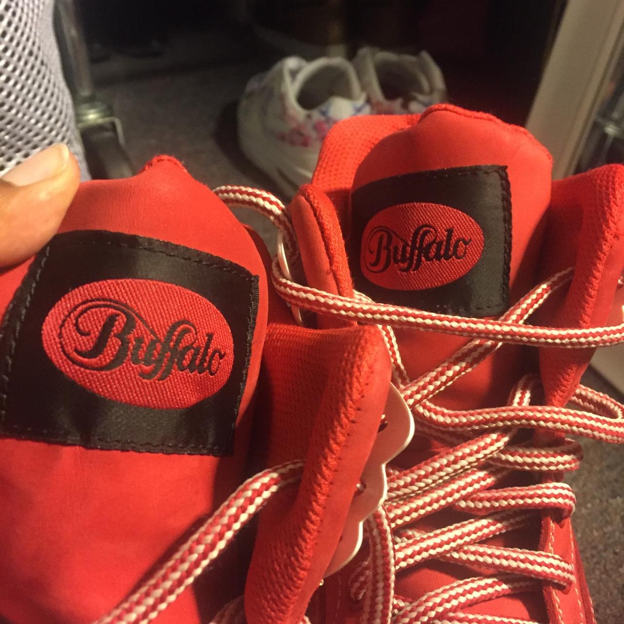 Buffalo London Cherry Red Platform Sneaker RARE... - Depop