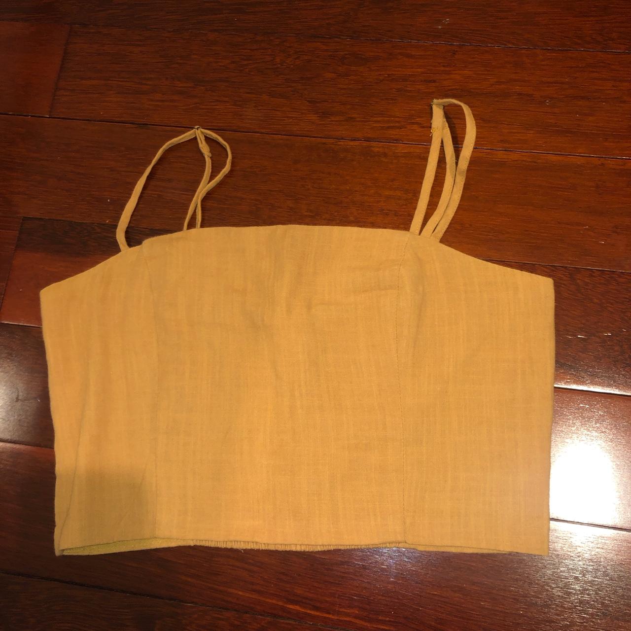Really flattering tan crop top singlet. Only worn... - Depop