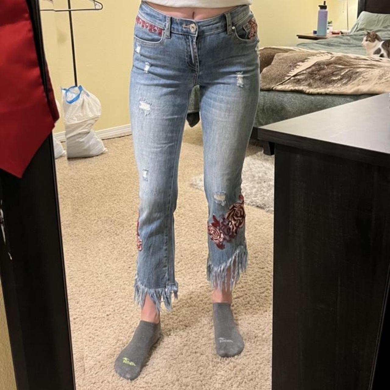 Super fun and cute denim jeans from . Fit like a... - Depop