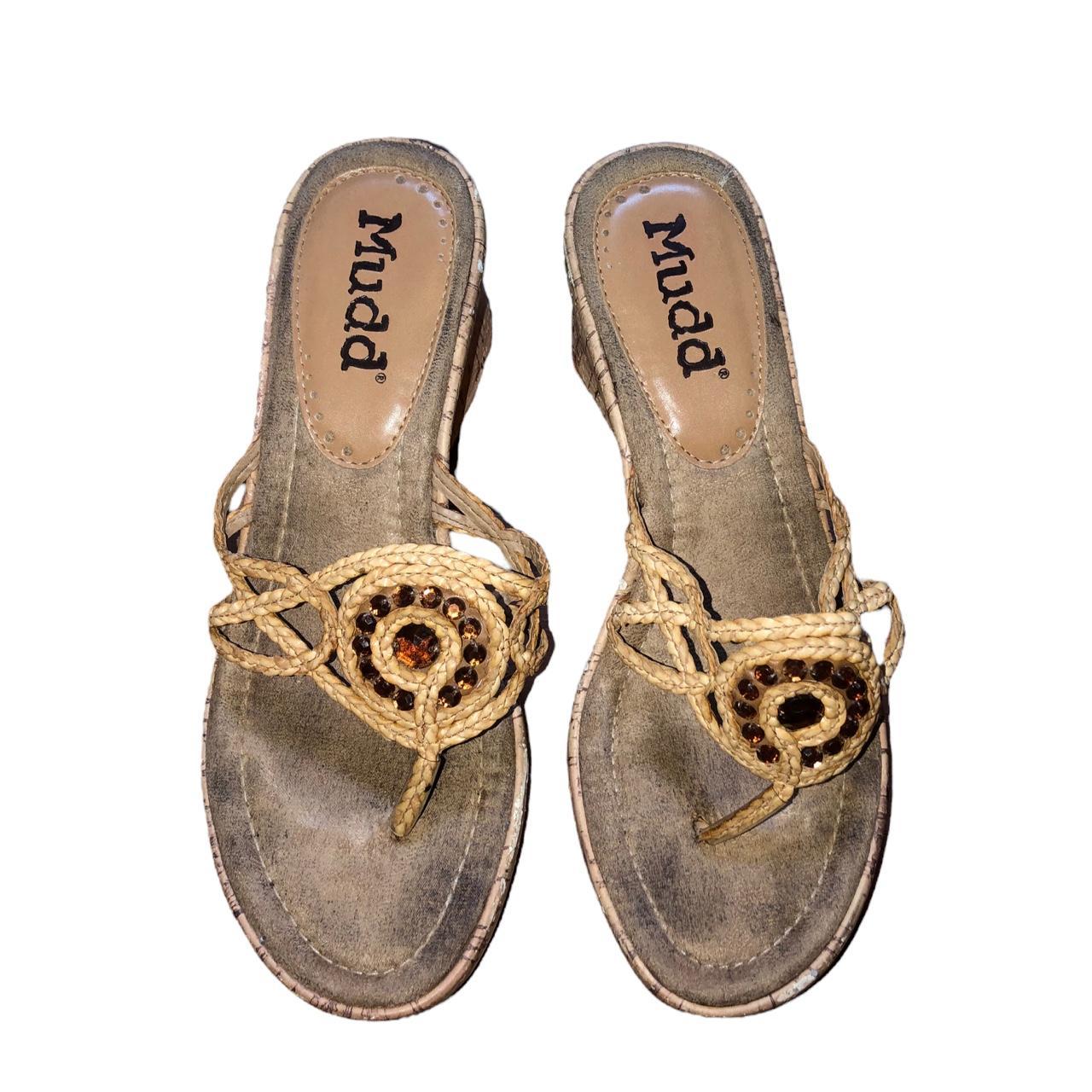 y2k mudd beaded platform flip flop... - Depop