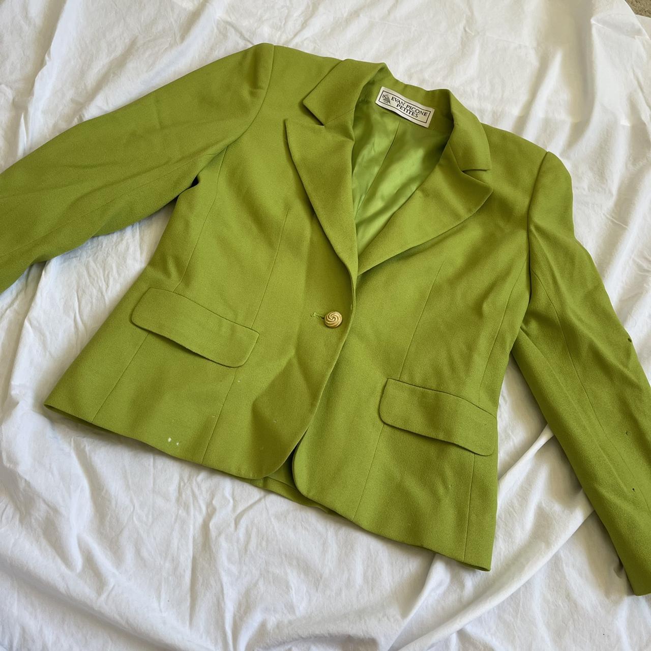 chartreuse blazer with gold buttons. there’s a lot... - Depop