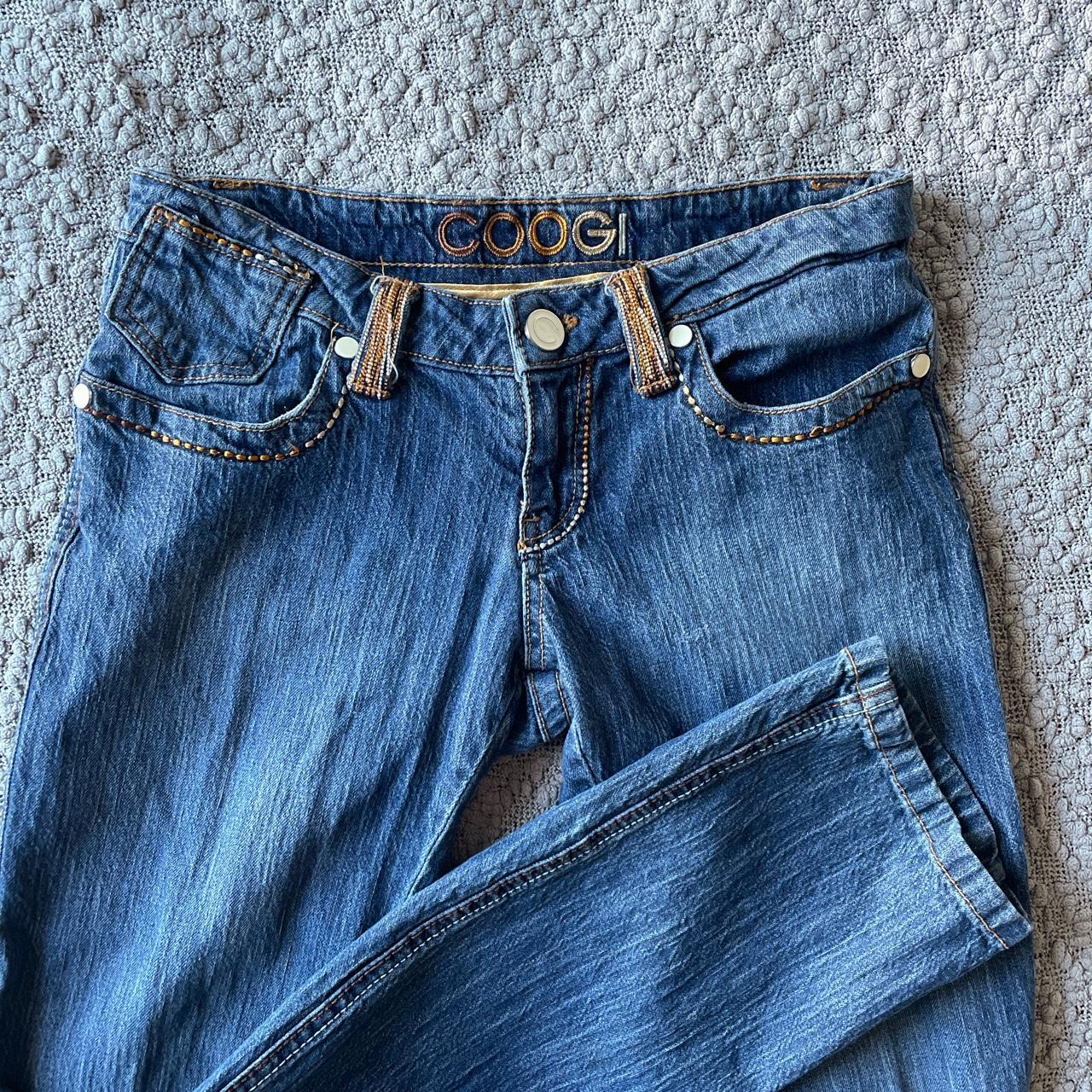 Coogi Women's Navy and Brown Jeans | Depop