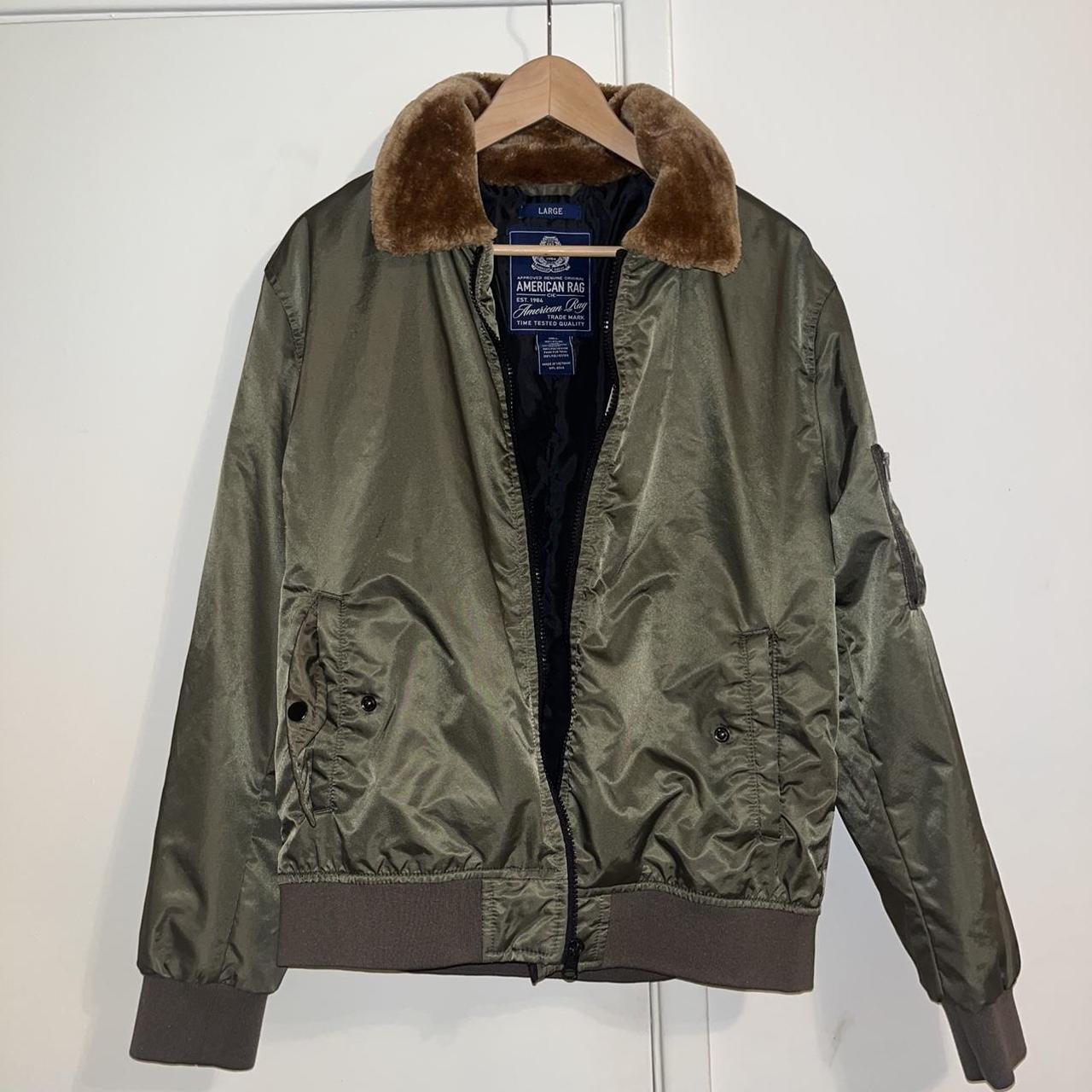 Vintage 90’s American Rag Army Green Mens Bomber... - Depop