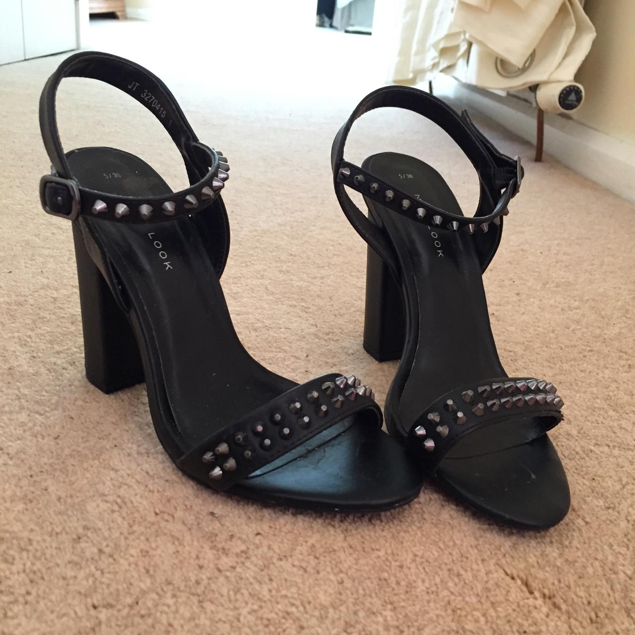 Studded New Look heels with ankle strap // only worn... - Depop