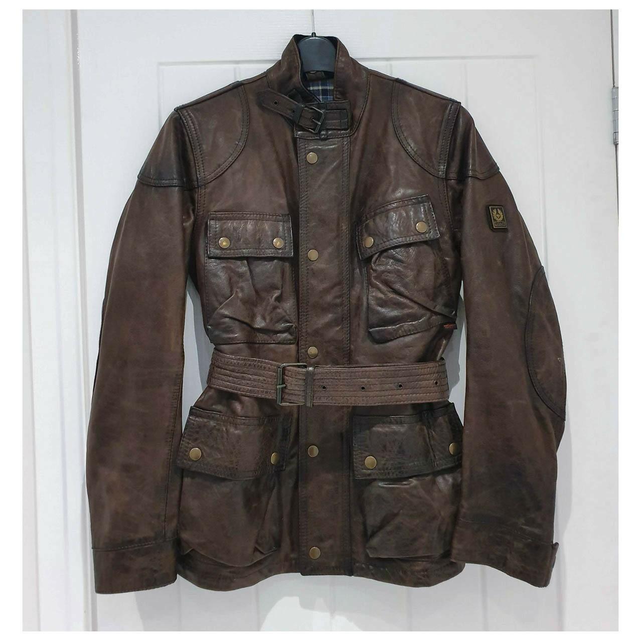 Women's Belstaff Panther 1966 Leather Jacket in aged... - Depop