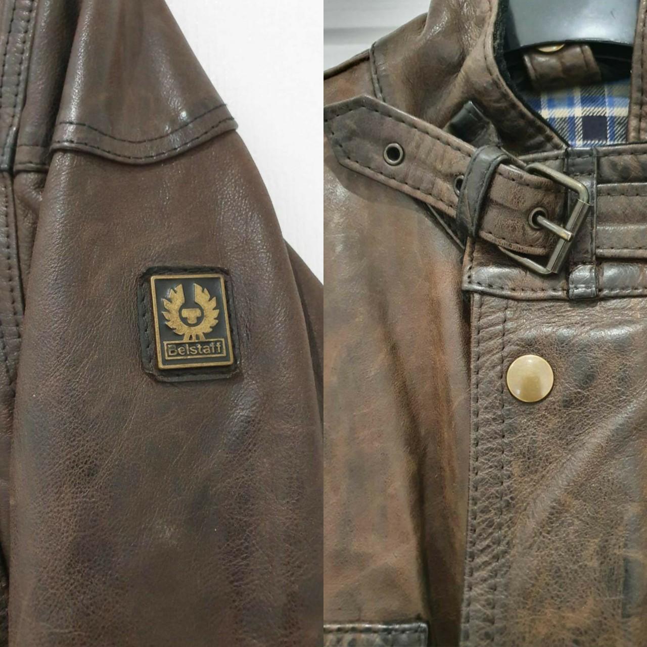 Women's Belstaff Panther 1966 Leather Jacket in aged... - Depop
