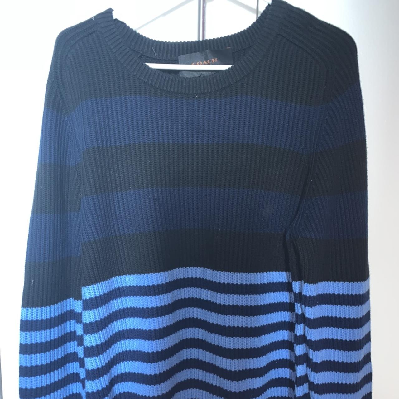 Coach men’s blue stripe sweater. #Coach #Sweater... - Depop